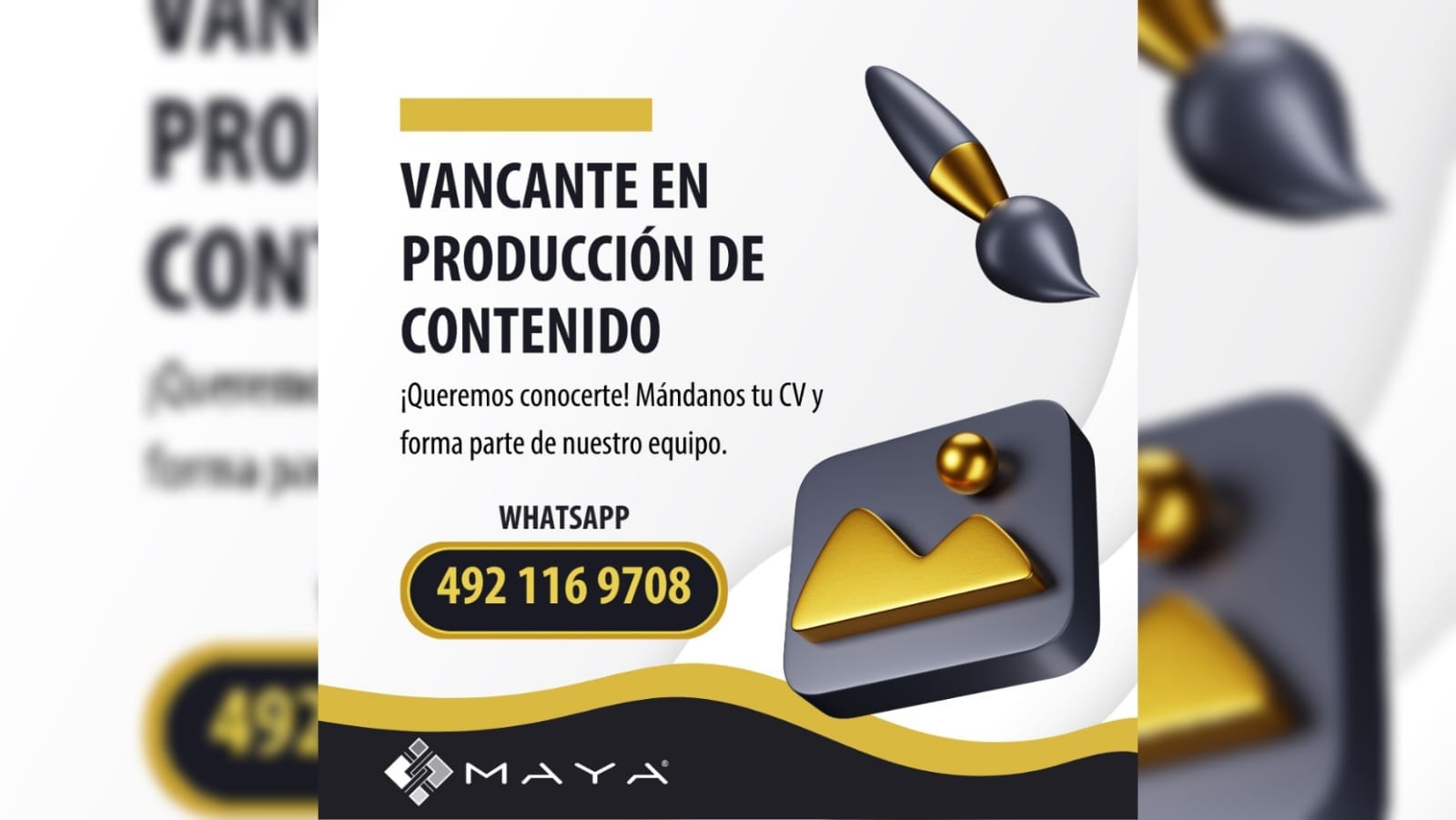 Vacante disponible en Maya Producciones: Producción de Contenido